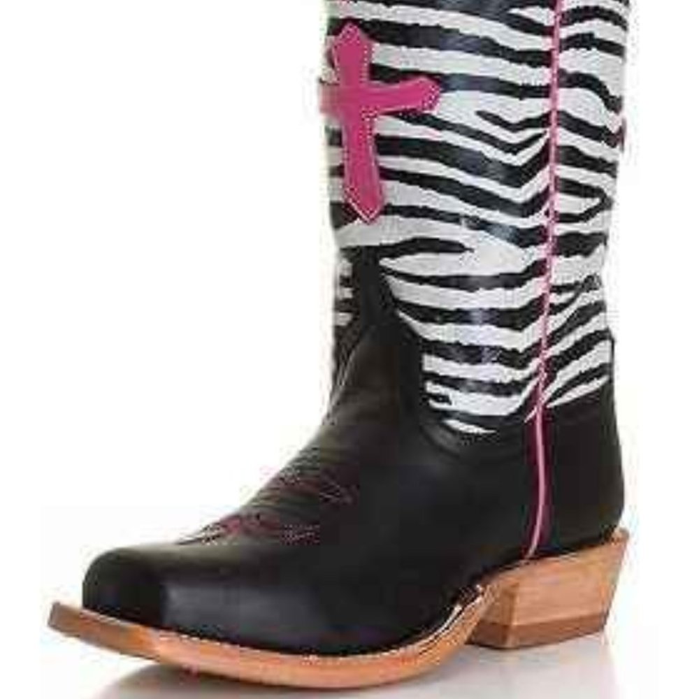 Zebra Print Anderson Bean Cowgirl Boots - Gem
